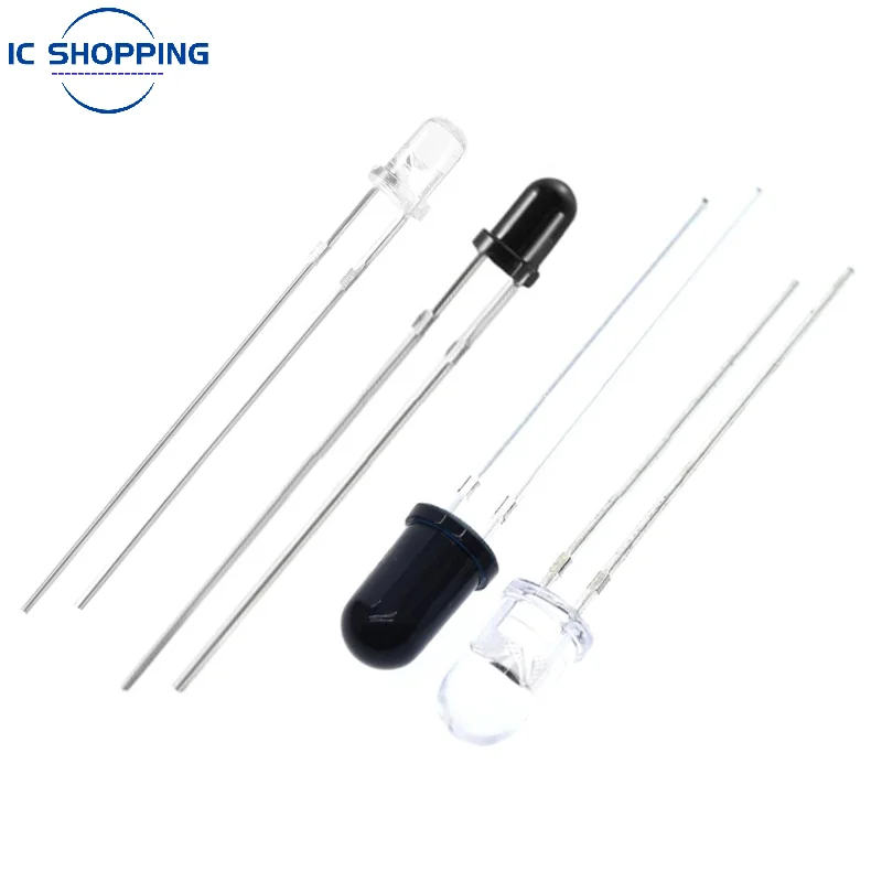 100pcs 3mm 5mm Photosensitive Receiving Diode Led Photoelectric Sensor ...