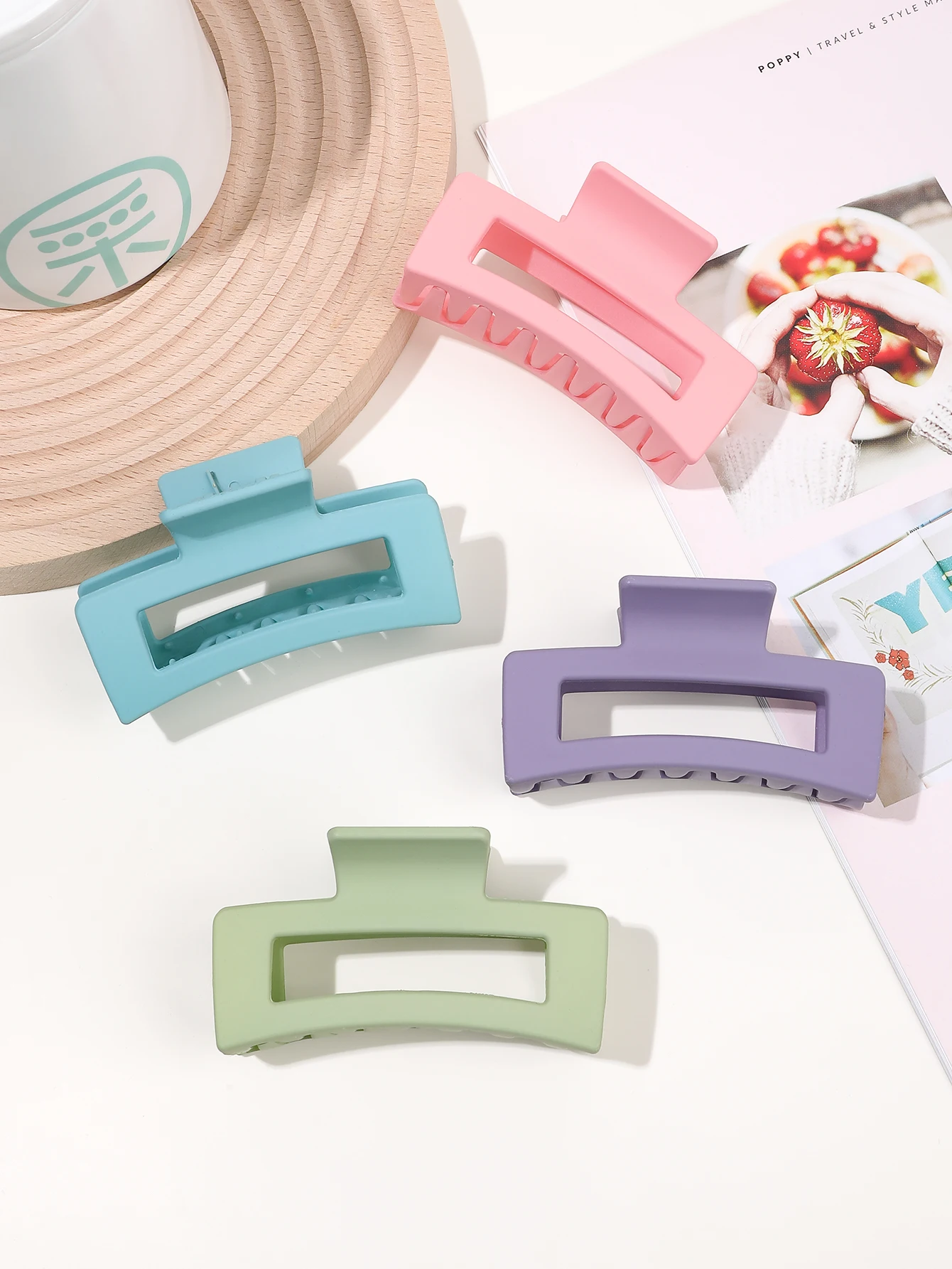 4pcs-Set-of-Rectangular-Hair-Clips-Solid-Color-Hair-Clips-Elegant-Hair ...