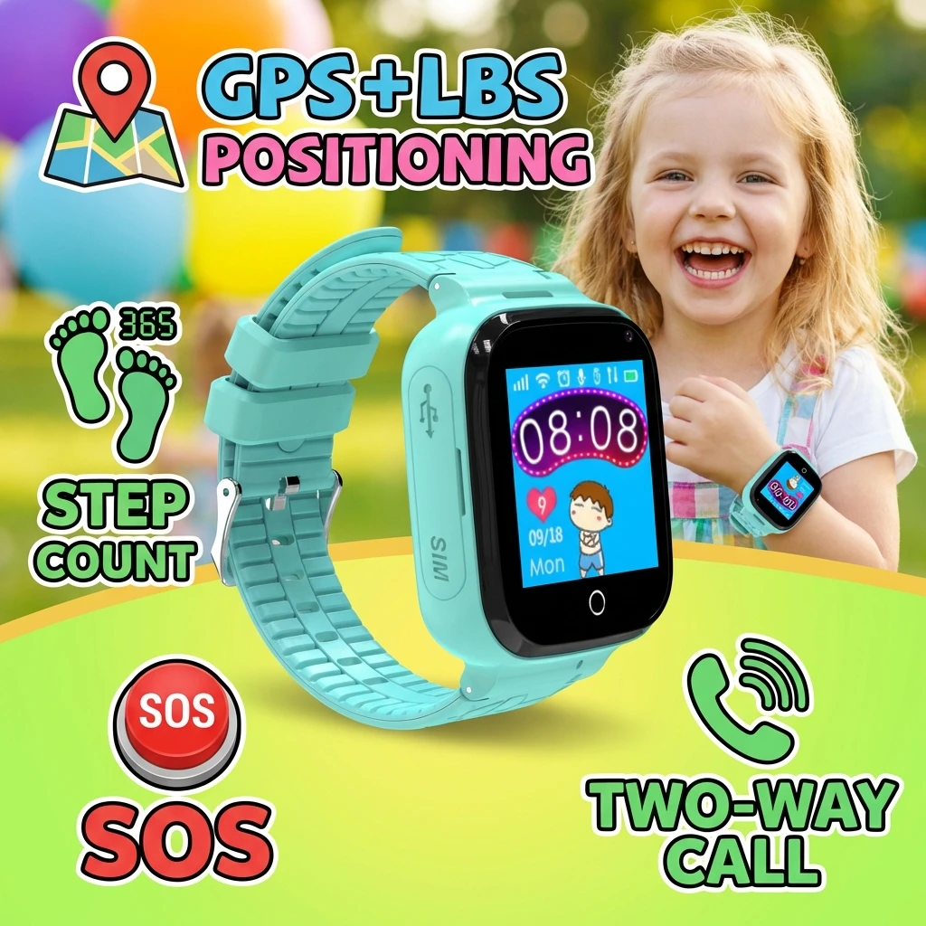 Smart Watch Kids GPS Position Tracker SOS Voice Monitor Phone Call ...