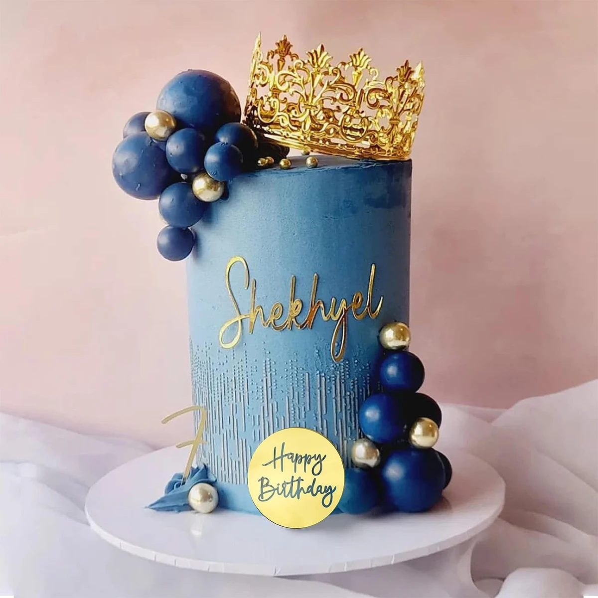 Royal Blue Birthday Cake