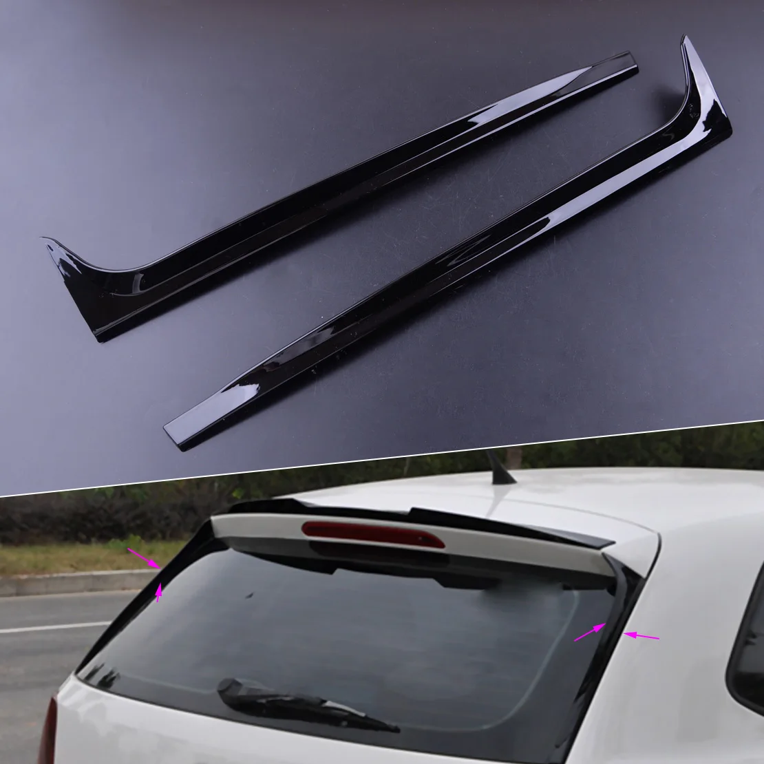 2pcs-Glossy-Black-Rear-Window-Side-Spoilers-Canards-Splitter-Winglet ...