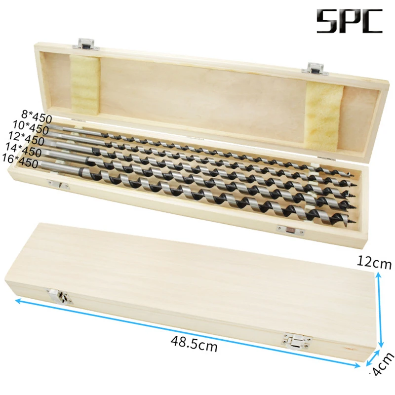 5Pcs-set-Twist-Wood-Drill-Bit-8-10-12-14-16mm-Woodworking-Center-Drill ...