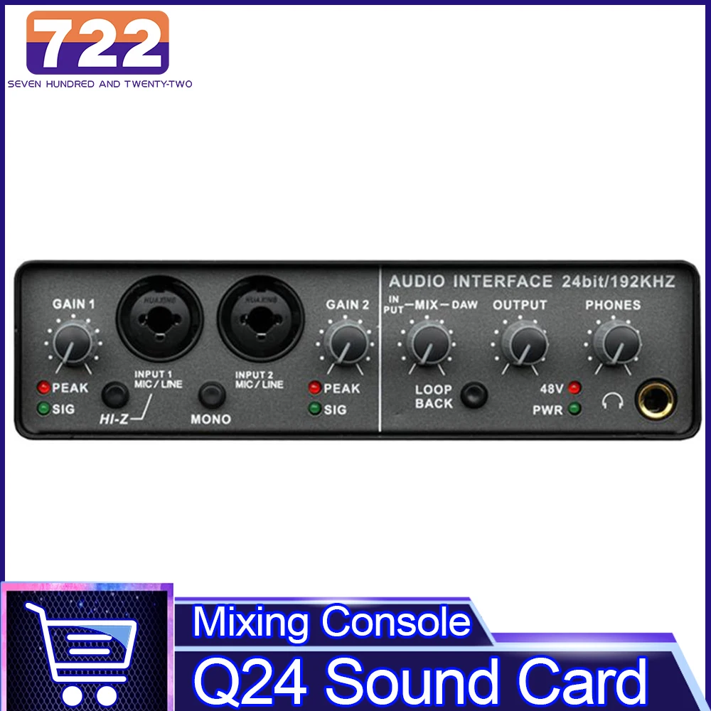 Consola-de-mezcla-Q-24-interfaz-de-Audio-tarjeta-de-sonido-con ...
