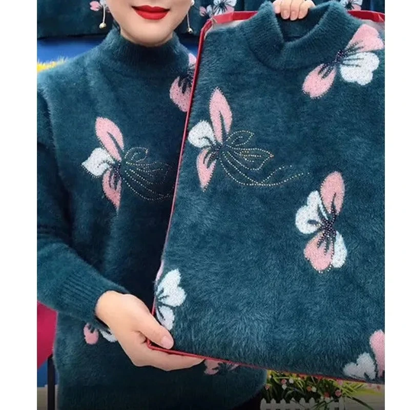 Women-s-Floral-Embroidery-Sweaters-Autumn-Winter-Loose-Diamonds-Long ...