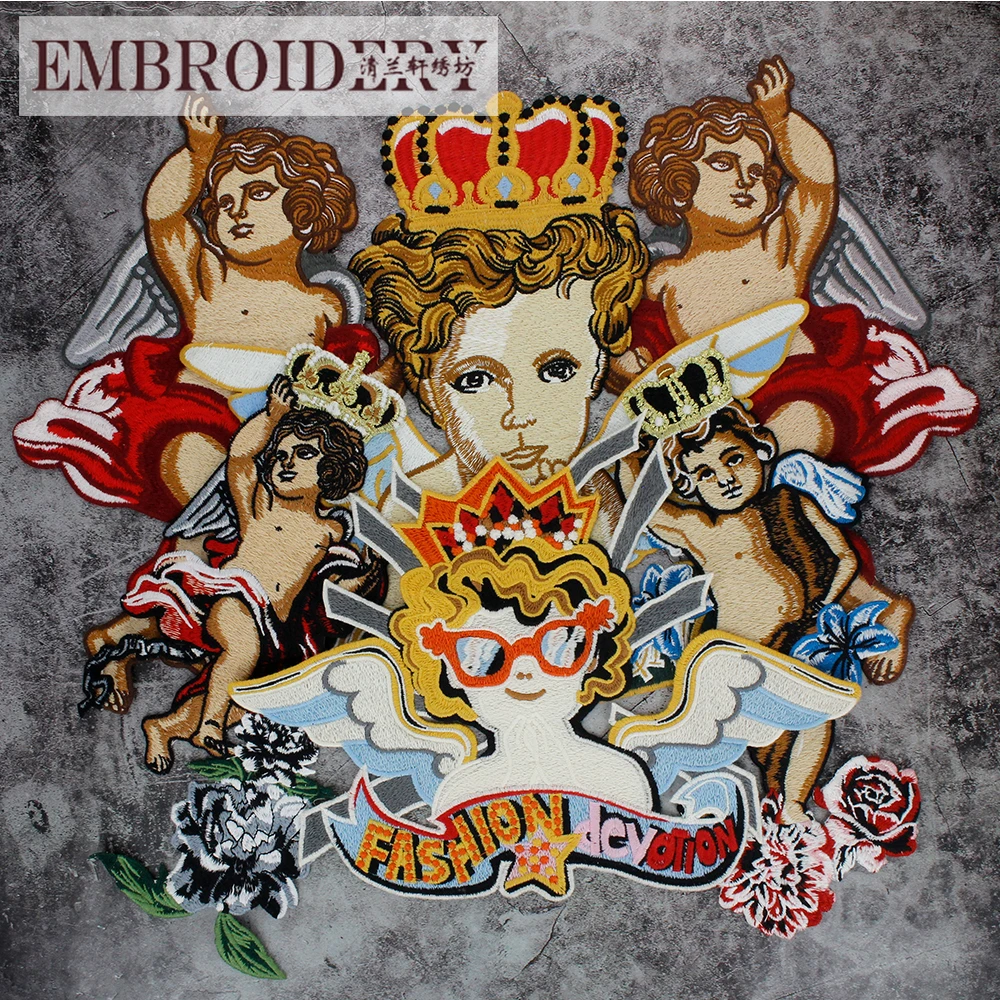 Embroidery Soft Badges,large Appliques,angel Patch,doll Angels Patches ...