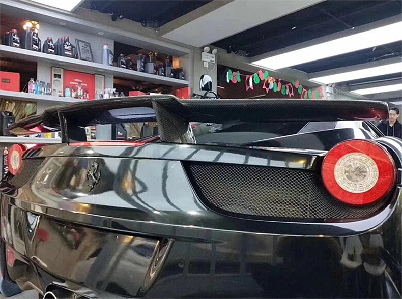 For Ferrari 458 2011-No High Quality Real Carbon Fiber Spoiler REAR ...
