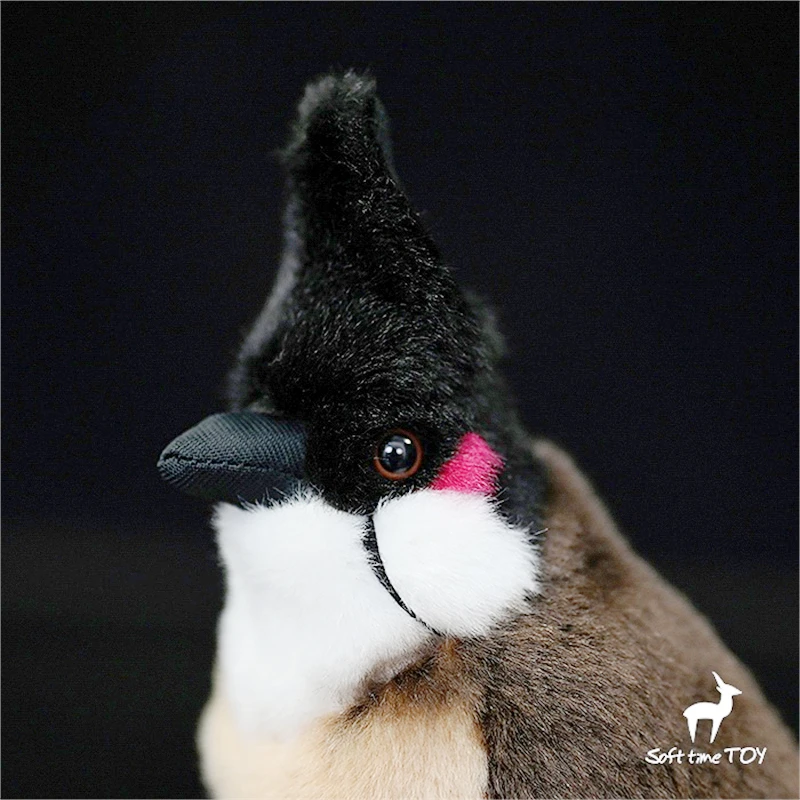 Jambul-Plush-Toy-Red-Whiskered-Bulbul-Plushie-Tit-Plush-Toys-Lifelike ...