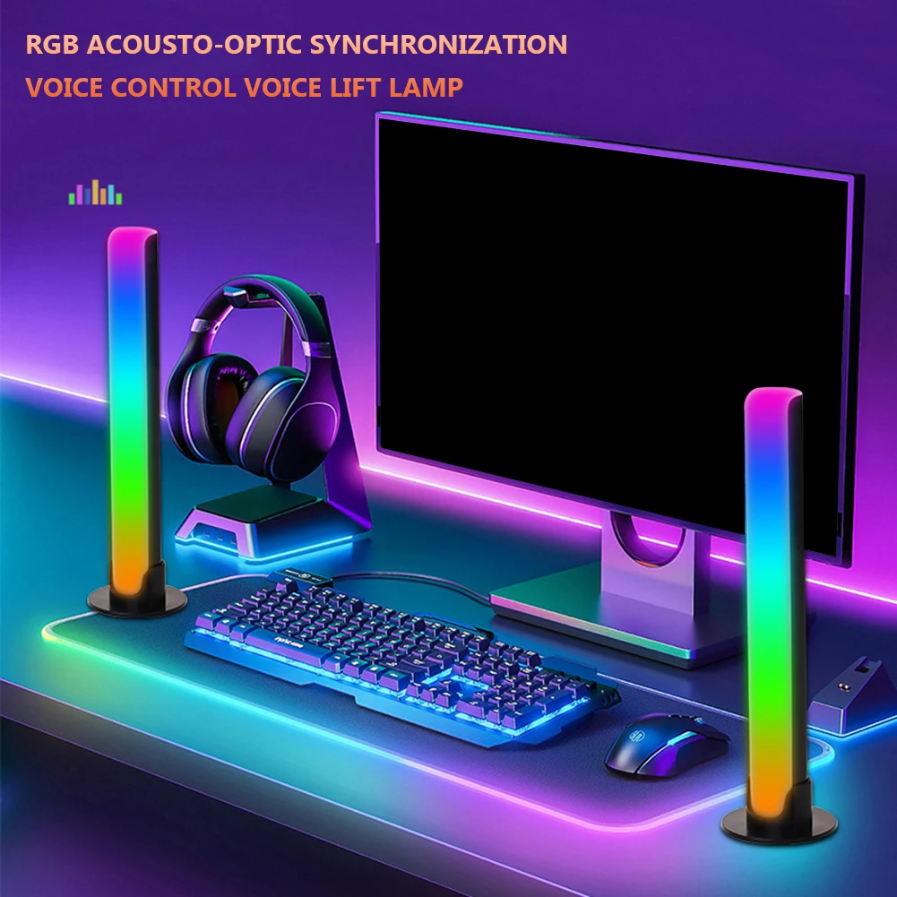 RGB Voice Control Synchronous Rhythm Light App Control Pickup Light ...