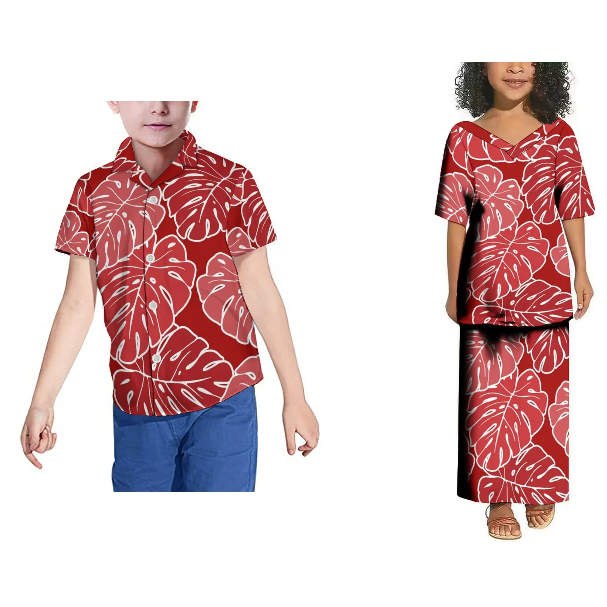 1 MOQ Custom Logo Polynesian Design Samoan Tonga Girls Puletasi Toddler ...