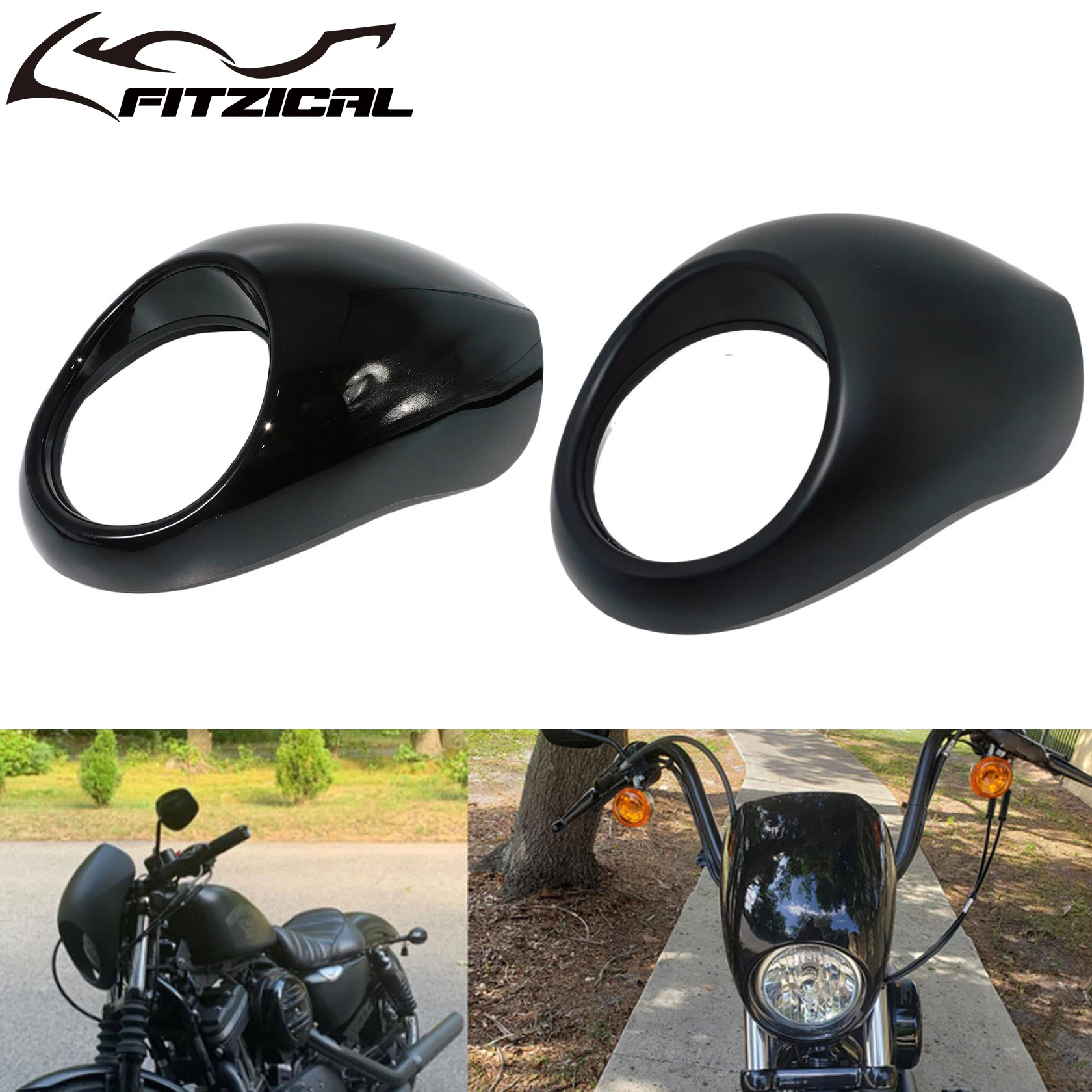 Motorcycle-Headlight-Mask-Head-Light-Fairing-Front-Fork-Mount-Kits-For ...