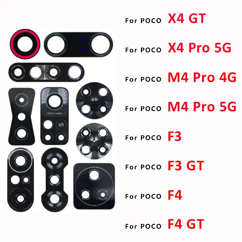 2Pcs Rear Back Camera Lens Glass With Adhesive Sticker For POCO F3 F4 ...