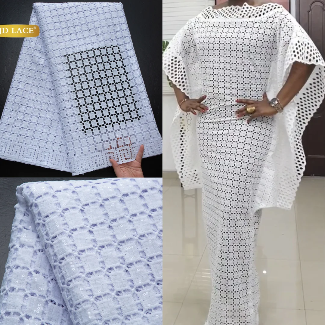 SJD LACE African Nigerian White Guipure Cord Lace Fabrics 2025 New ...
