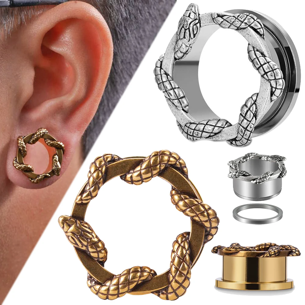 PAIR-Stainless-Steel-Ear-Gauges-Screw-Back-Fit-Tunnels-Articulated ...