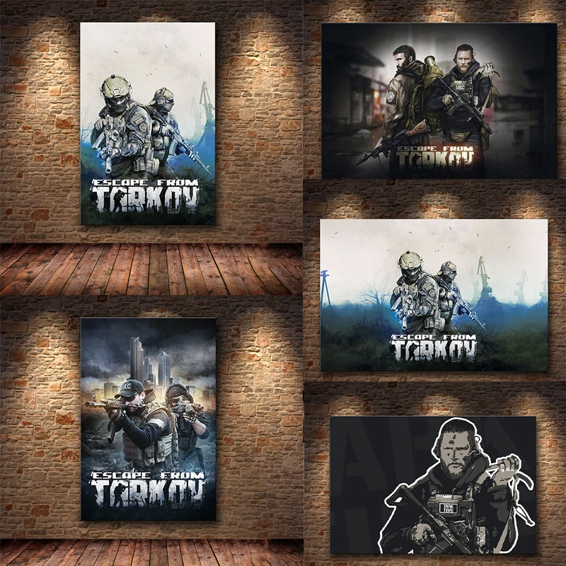 Wall Artwork Video Game Escape From Tarkov Solider Print Painting Home ...