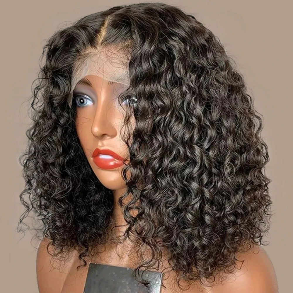 Brazilian 13x1 Lace Front Bob Wigs Pre Plucked Baby Hair Deep Wave ...