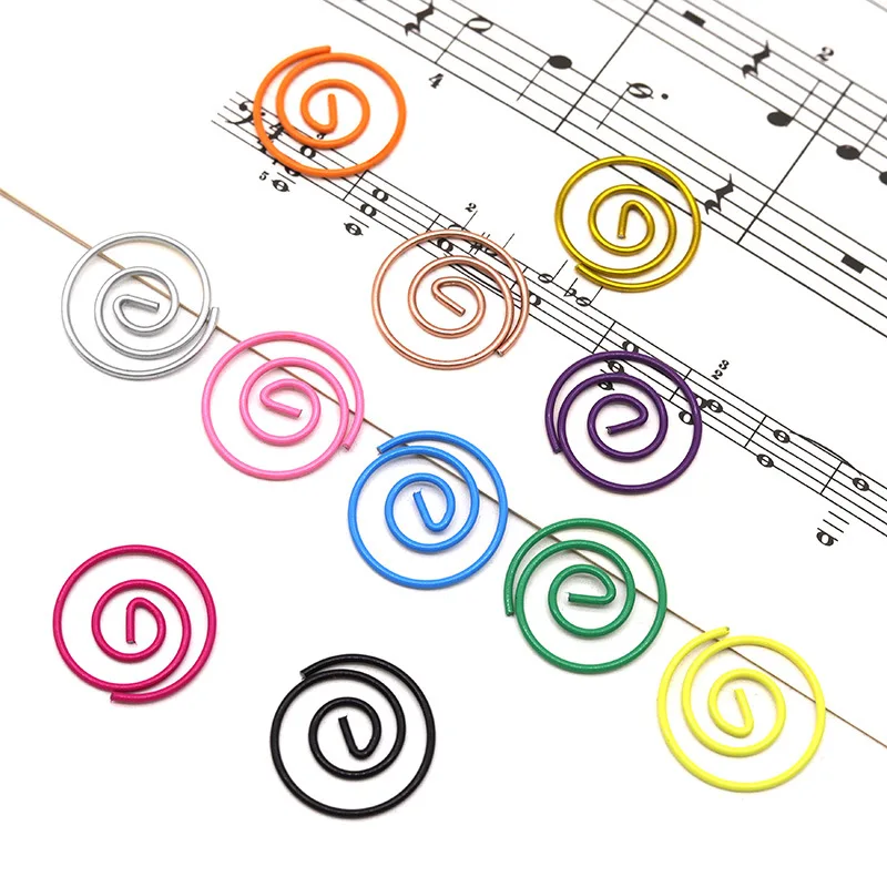 Metal Circle Shape Paper Clip Multi-color Plastic-coated Line Paper ...