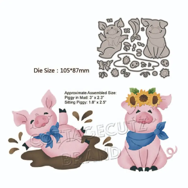 pink-pig-metal-cutting-layering-die-scrapbooking-die-photo-album ...