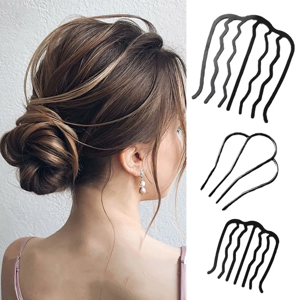 한국 스타일 헤어핀 빗 간단한 여성용 Diy 스타일링 도구 땋은 트위스트 포크 곱슬 머리 클립 땋은 장식 패션브레이더