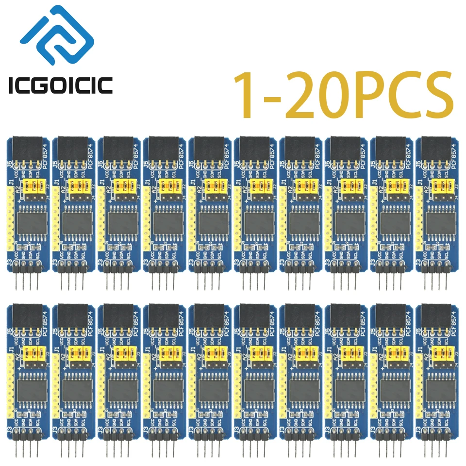 1-50PCS PCF8574 I2C 8-Channel GPIO Expander Module – 8-Bit I/O Extender ...