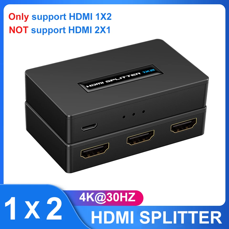 HDMI dağıtıcı 1 2 Out HDMI dağıtmak 1x2 destek 4K30hz 1080P 3D HDMI ses ...