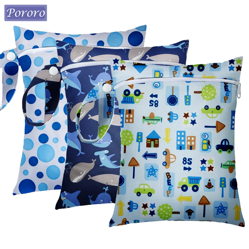 Printed-Pocket-Wet-Bag-Waterproof-Reusable-Nappy-Bags-PUL-Travel-Baby ...