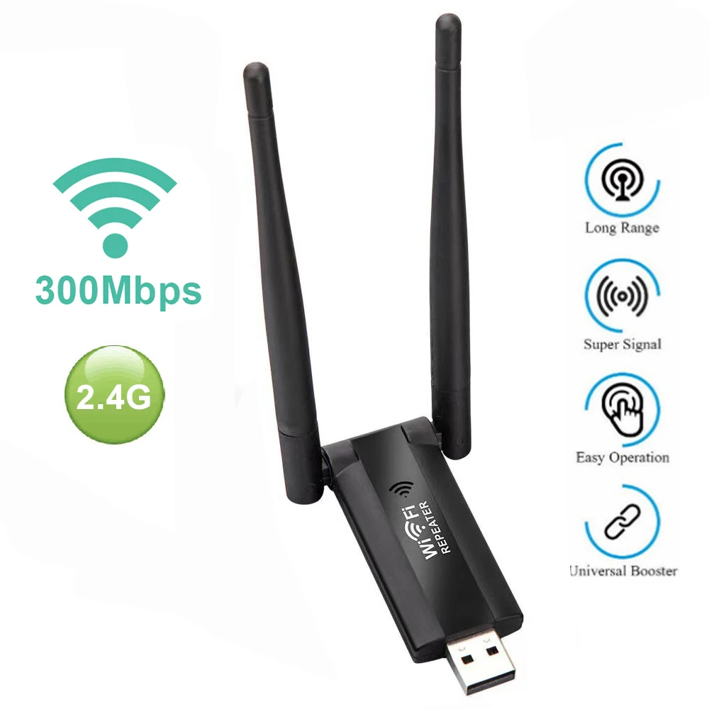 300mbps 24g Usb 무선 와이파이 리피터 익스텐더 라우터 와이파이 신호 증폭기 부스터 장거리 와이파이 리피터
