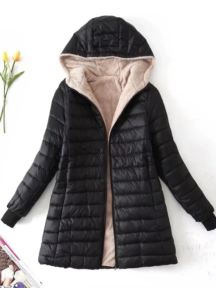 Lamb-s-Wool-Medium-Length-Women-s-Down-Jacket-2023-Korean-Version ...