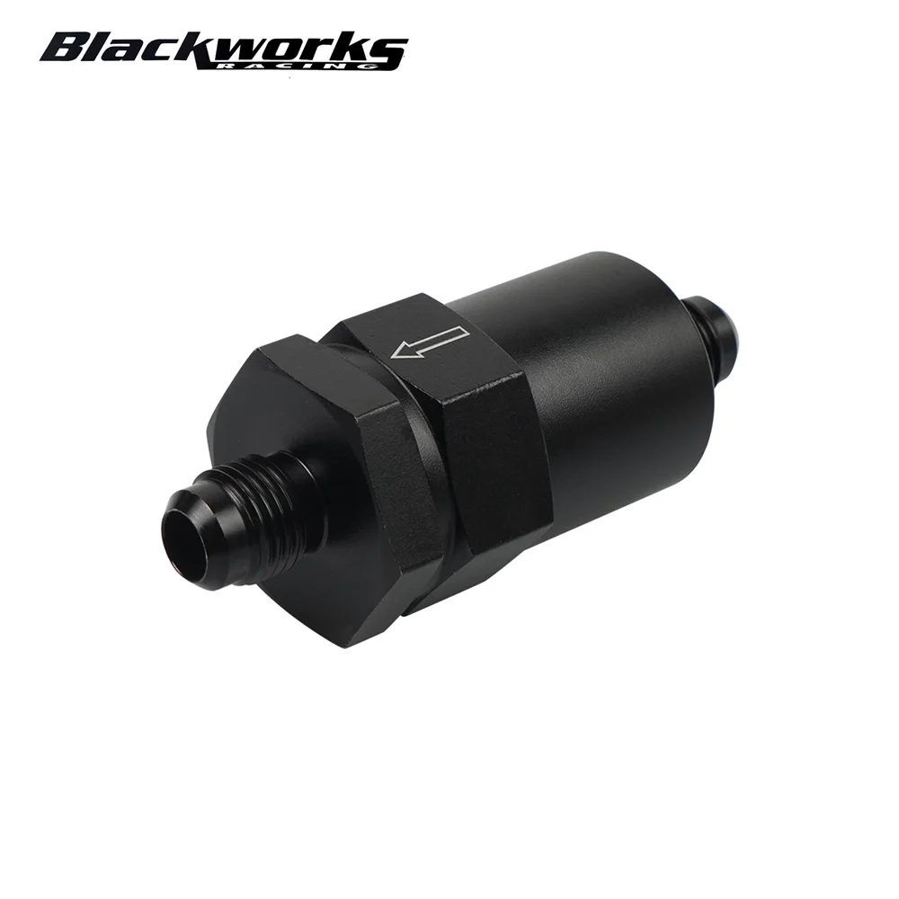 6AN Black Billet Inline Fuel Filter 30 Micron Aluminum FF-1065A-BK ...