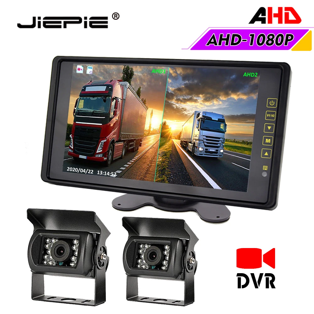 Jiepie Ahd Reversing Rear View Camera Kit,9 Inch Split Dvr Recorder ...