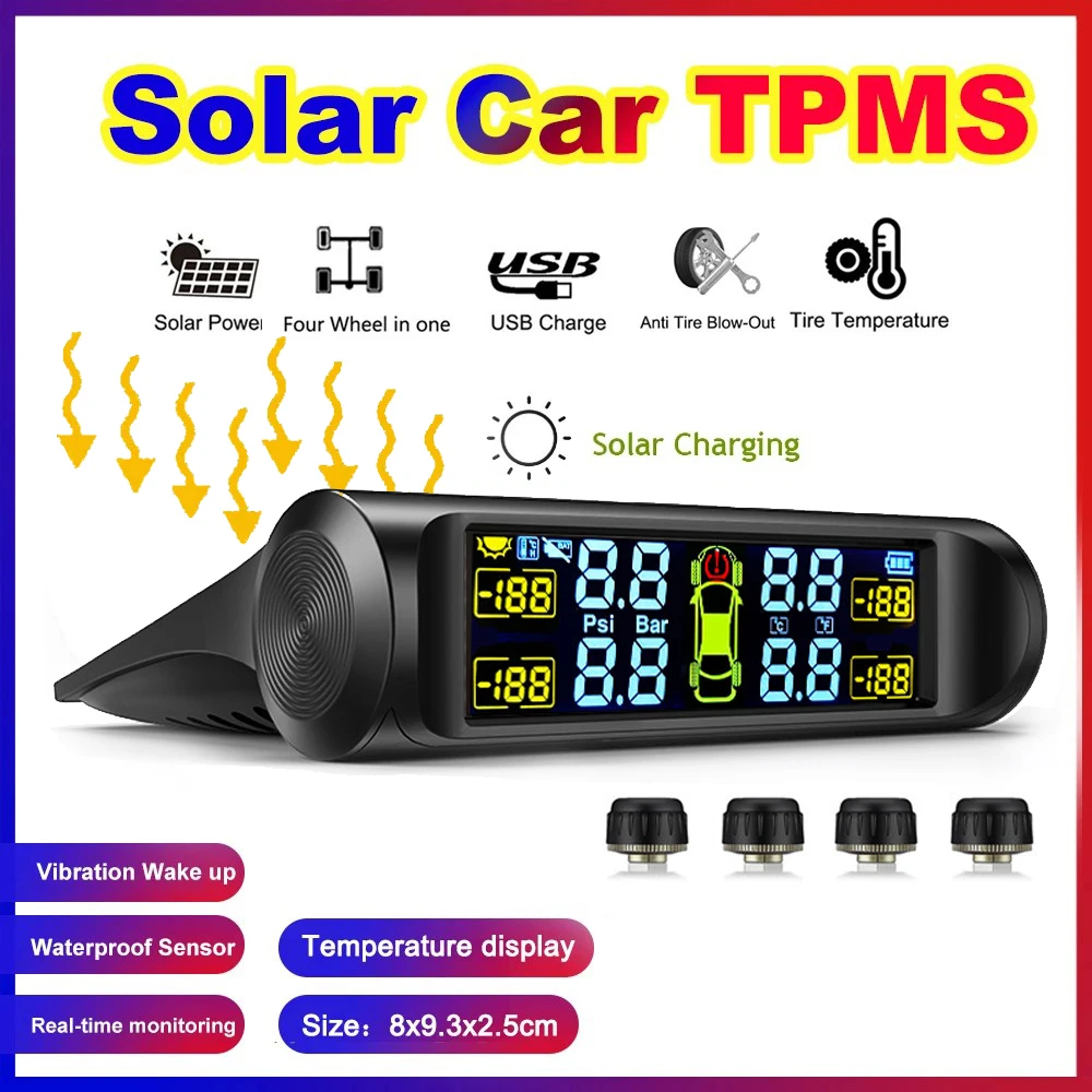 Inteligente-TPMS-Solar-Tire-Pressure-Monitoring-System-sensores-De ...