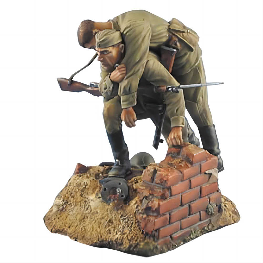 1-35-Resin-Model-Figure-Kits-GK-Two-People-Including-Scene-Military ...
