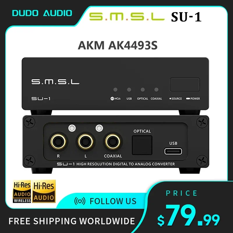 SMSL SU-1 Hi-Res MQA Audio DAC Decoder AK4493S XU316 768kHz/32Bit ...