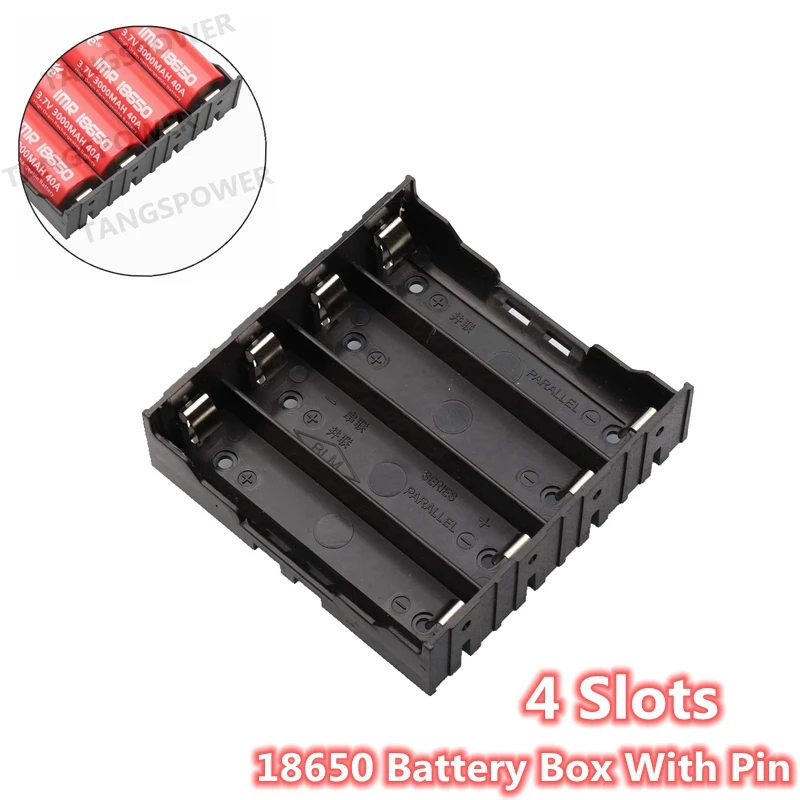 DIY ABS 18650 Battery Holders Case For 4 Slots 3.7V 18650 Battery Box ...