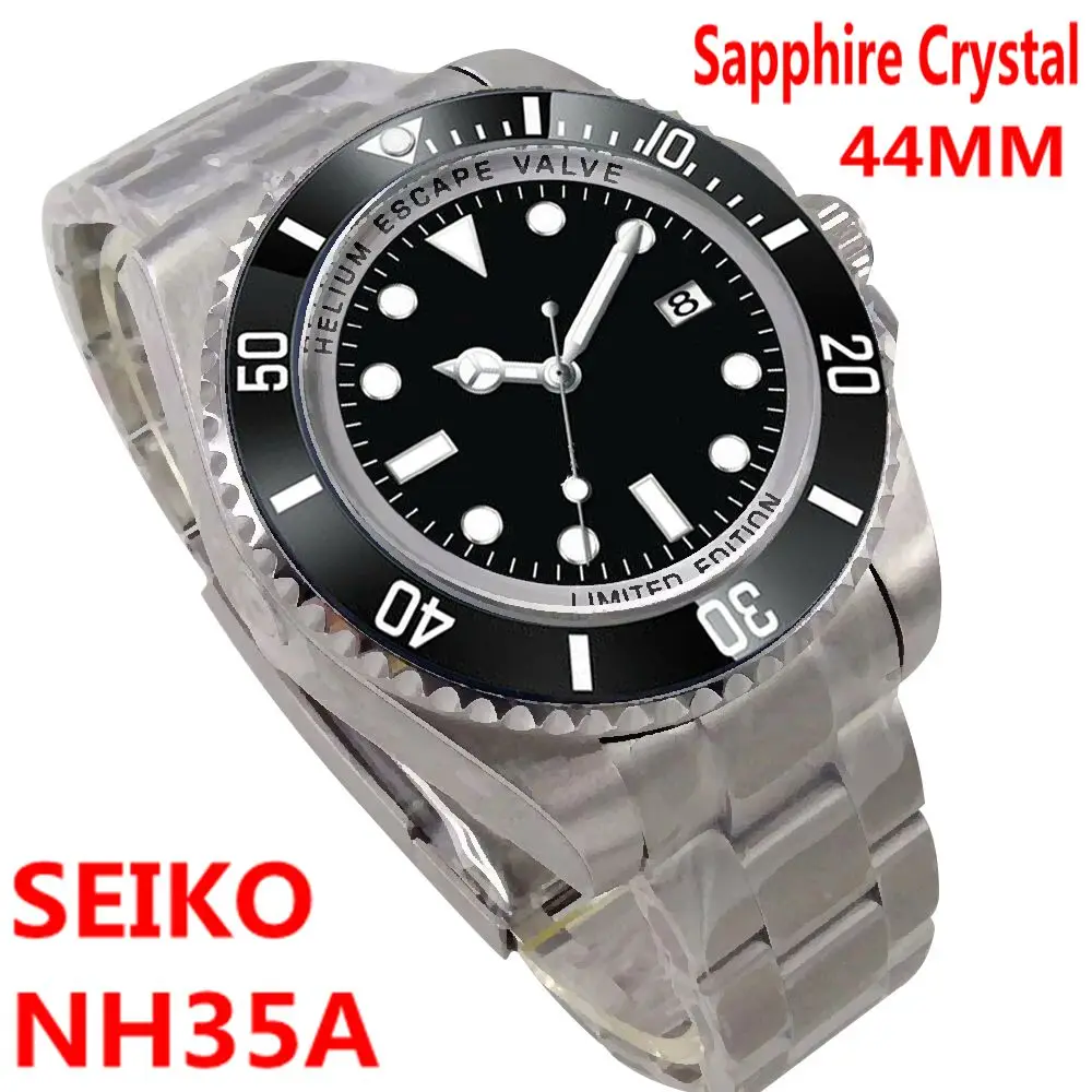 44mm Selfwinding Men Watch Nh35a Movement Luxury Ceramic Stainless ...