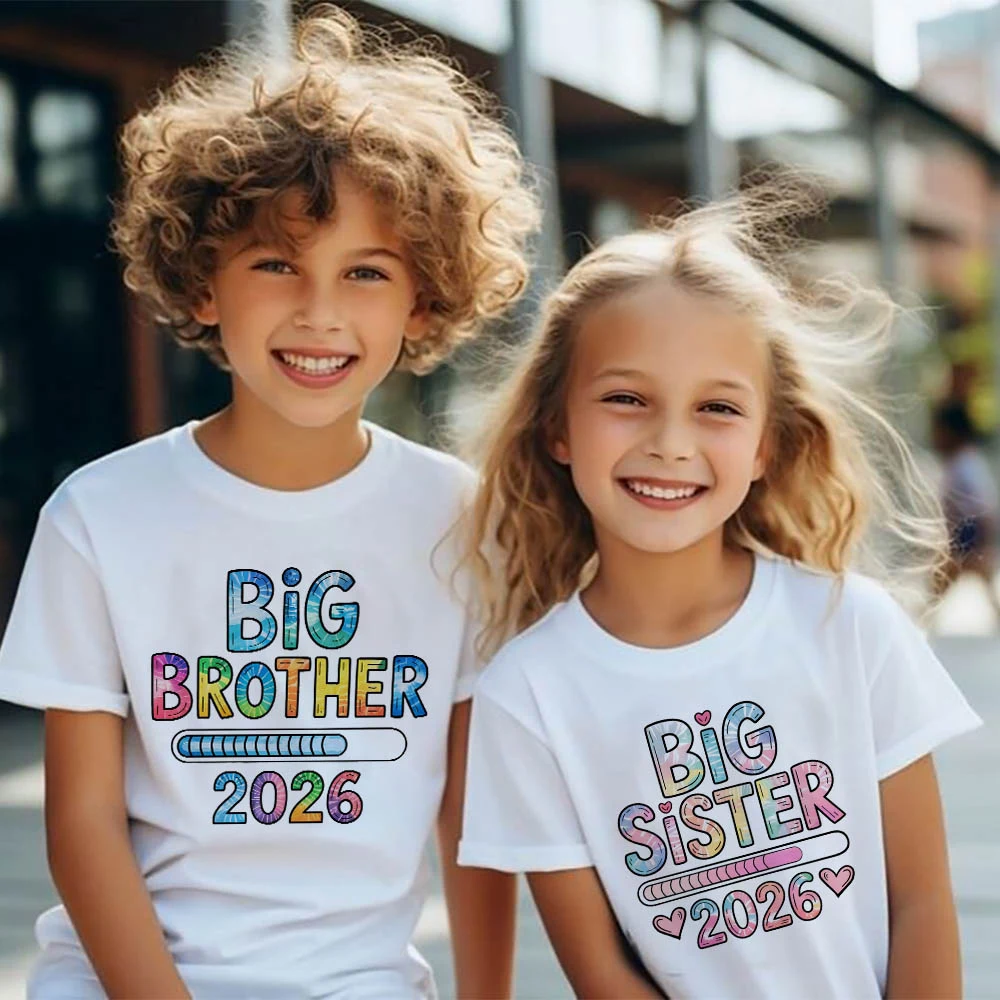 Camisetas estampadas para niños de hermana mayor, traje de anuncio de ...