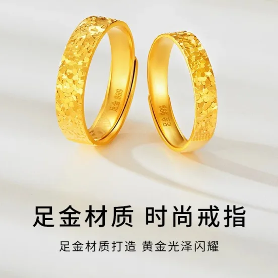 Luxury-pendant-9999-24K-real-gold-ring-for-female-gold-couples-with ...