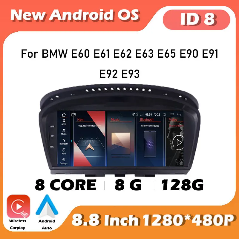 For BMW E60 E61 E62 E63 E65 E90 E91 E92 E93 8.8" Car Radio Player GPS Navigation Video ...
