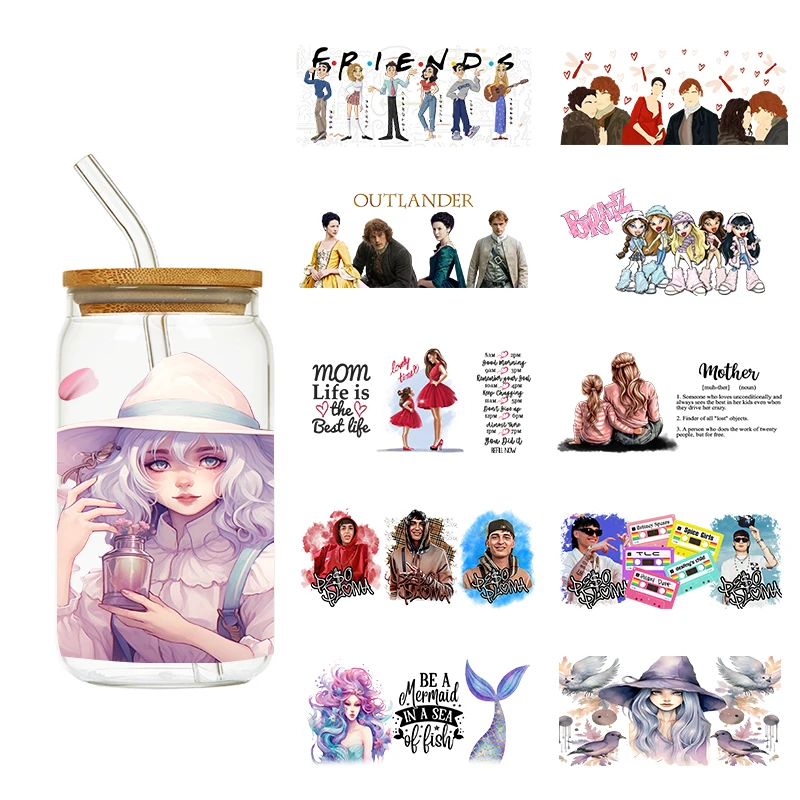 1PCS-UV-DTF-Transfer-Sticker-Girl-Singer-Theme-For-16oz-Libbey-Glasses ...