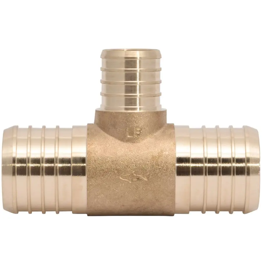 11 2 x 11 2 x 1 Inch Brass Crimp Reducing Tee, PEX Pipe, PERT ...