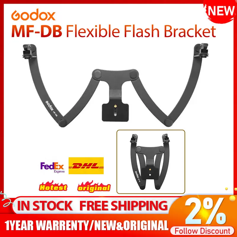 Godox-MF-DB-Dual-Head-Bracket-Flash-Support-MF-DD-Diffuser-for-MF12 ...