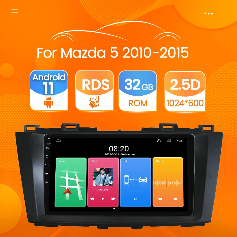 Android car stereo For Mazda 5 2010 2011 2012 2013 2014 2015 Touch ...