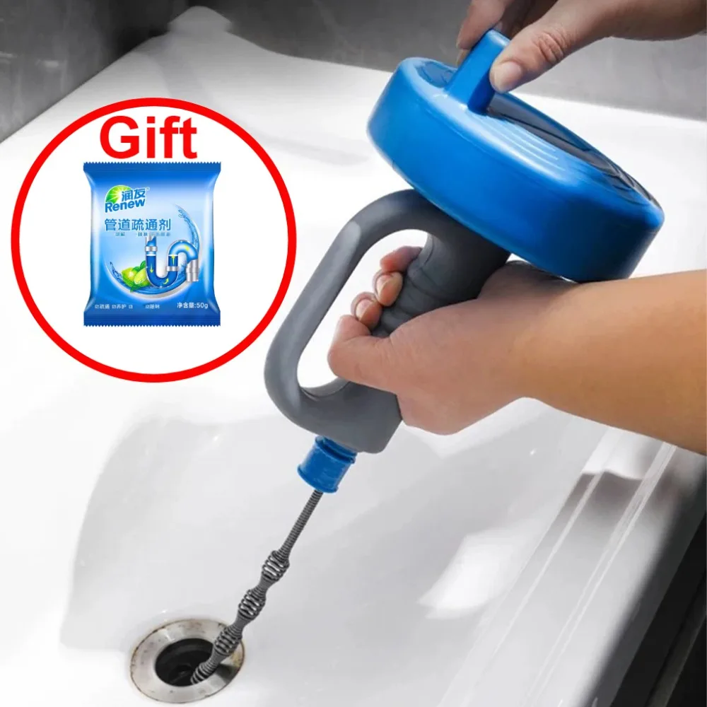 Handheld-Clogged-Remover-Sewer-Pipe-Plunger-Dredge-Toilet-Sink-Drain ...