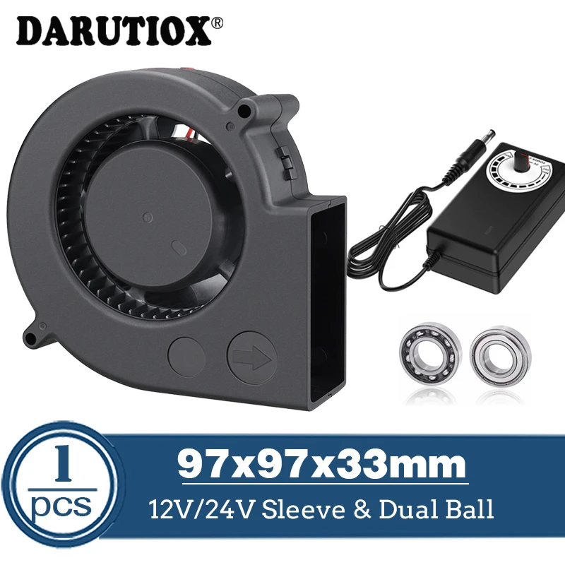 9733 Turbo Centrifugal Fan Blower 12V/24V 97*97*33mm DC Brushless 97mm ...