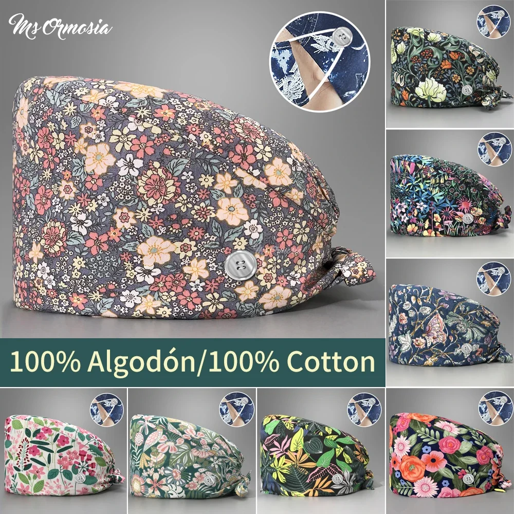 High Quality cute Animal printing Hospital Breathable medical hat ...