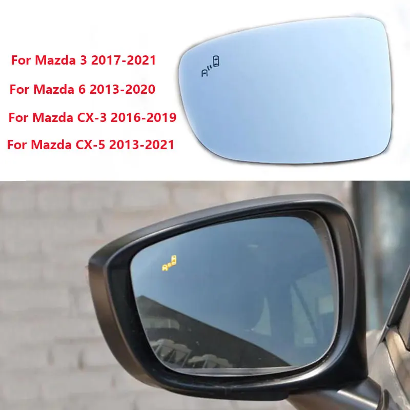 Car Blind Spot Warning Heating Rearview Wing Door Side Mirror Glass ...