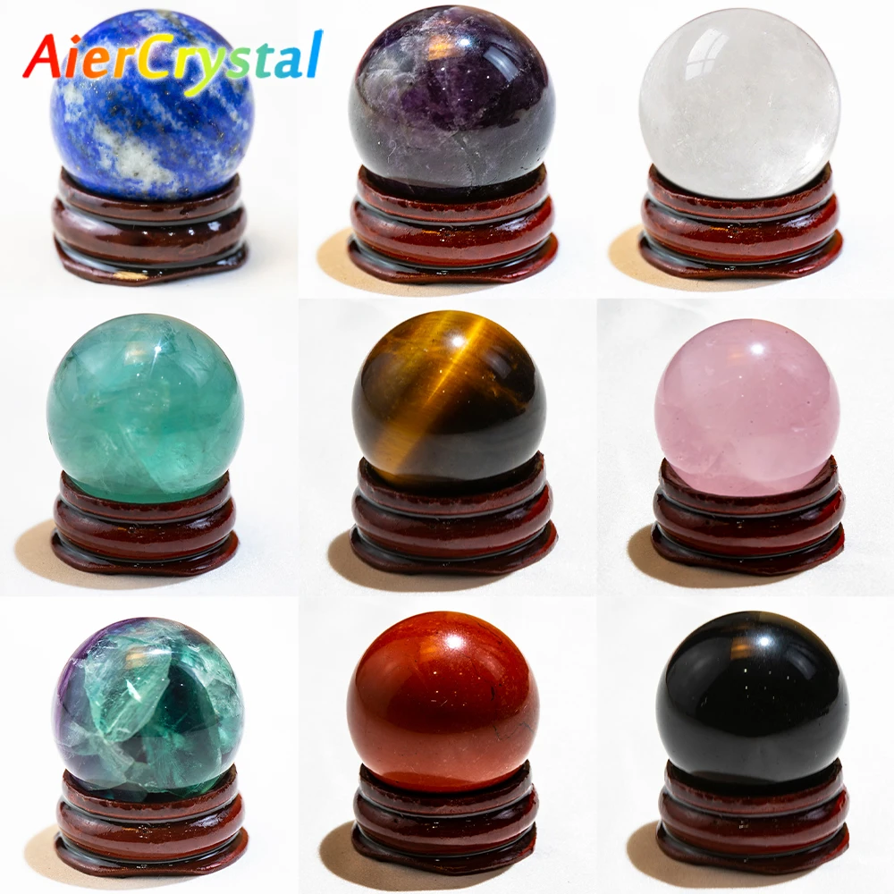 Natural-Crystal-Ball-Rose-Quartz-Polished-Reiki-Healing-Lazuli-Amethyst ...