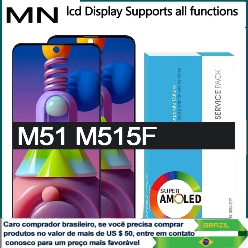 AMOLED LCD Replacement for SAMSUNG M51, Touch Screen, SM-M515F, SM ...