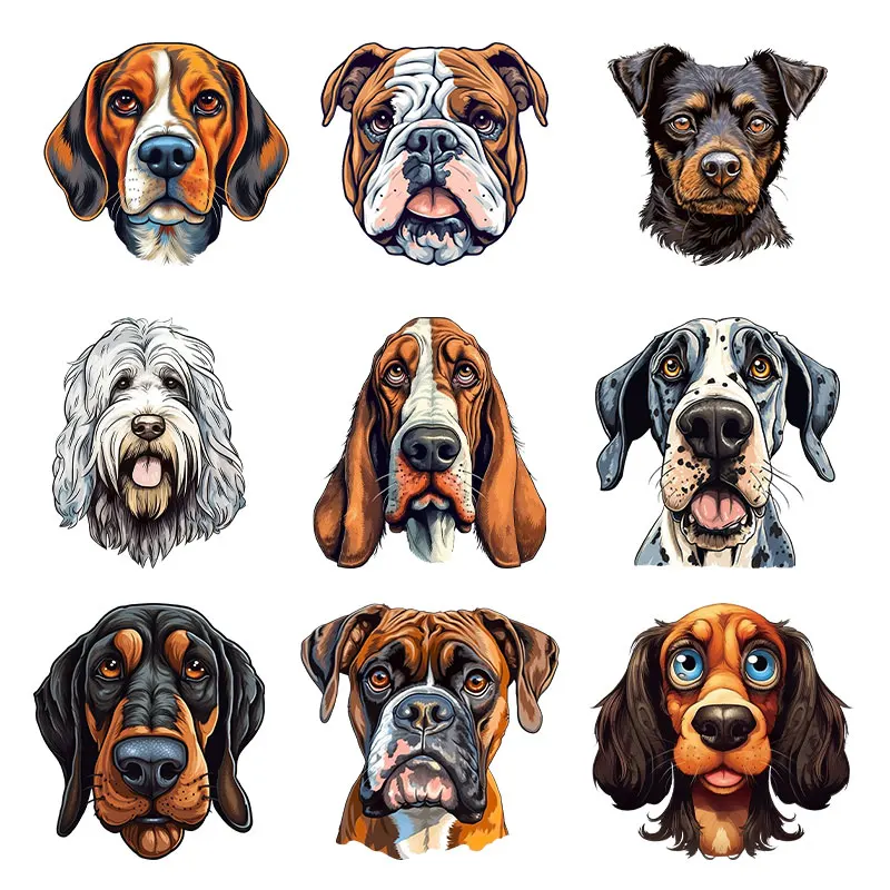 Dog-Heat-Transfer-Stickers-DIY-Iron-On-Patches-For-Clothing-Fashion ...