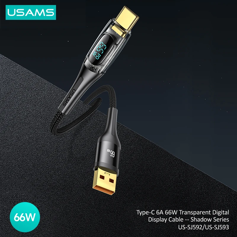USAMS-66W-PD-USB-C-Cable-Type-C-Cable-Fast-Charging-Data-Cord-Wire-For ...