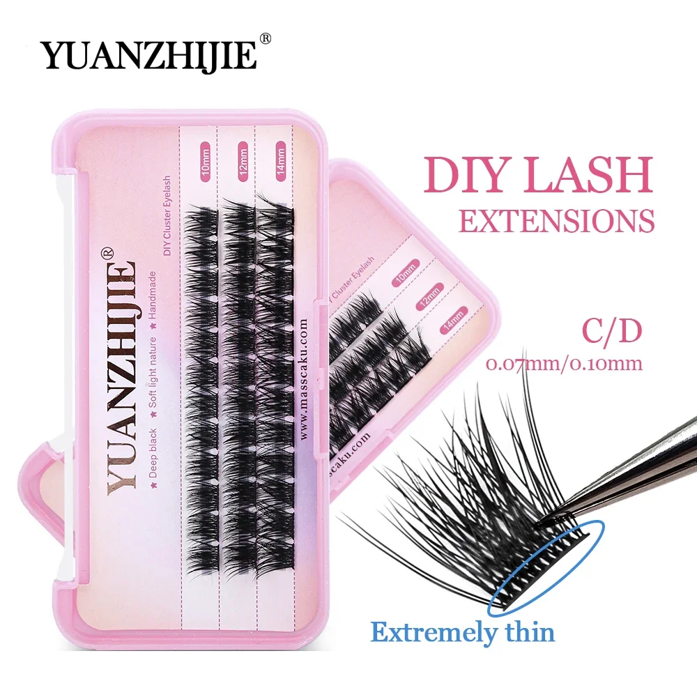 Newest-YUANZHIJIE-36-Volume-DIY-Strip-Mink-Eyelash-Extensions-Natural-Segmented-Clusters ...
